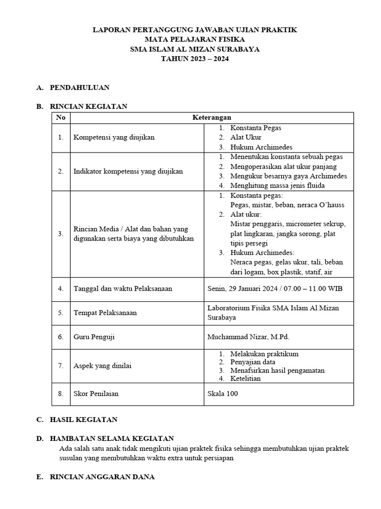 LPJ Uprak Fisika 2024 | PDF