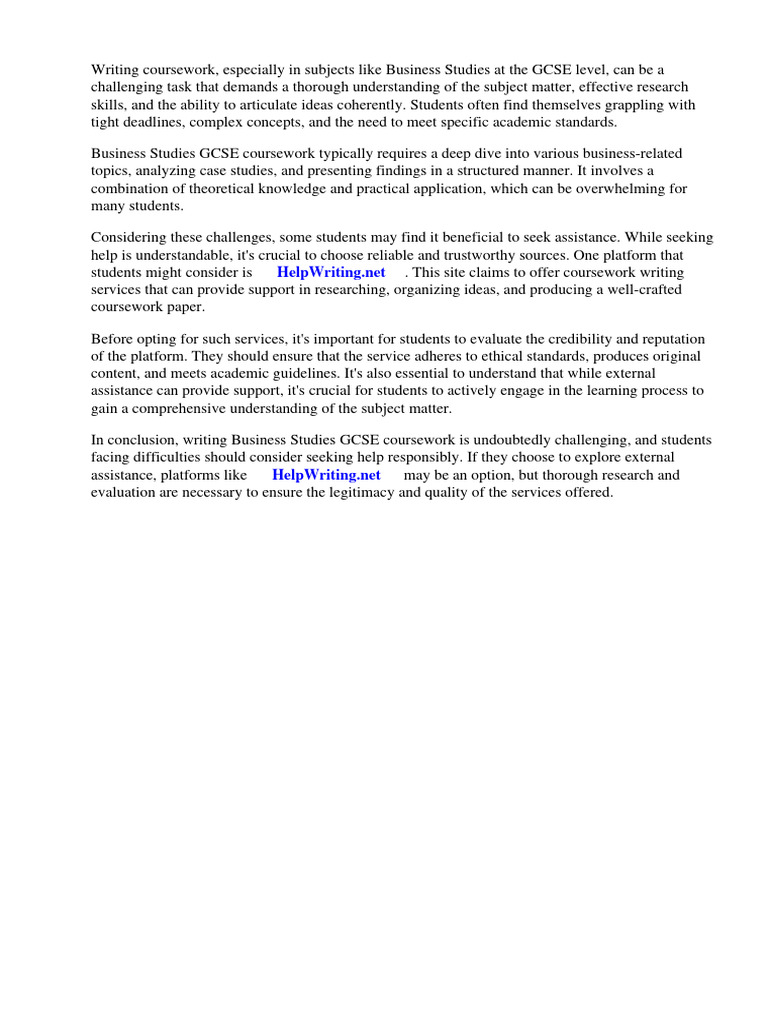 Business Studies Gcse Coursework Example | PDF | Marketing | Advertising