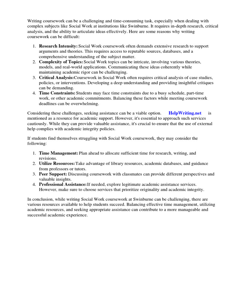 Social Work Course Swinburne | PDF | Social Work | Bachelor's Degree