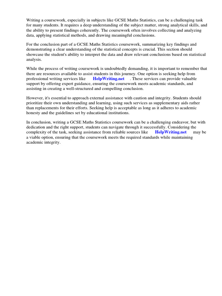 Gcse Maths Statistics Coursework Conclusion | PDF | Statistics | Median