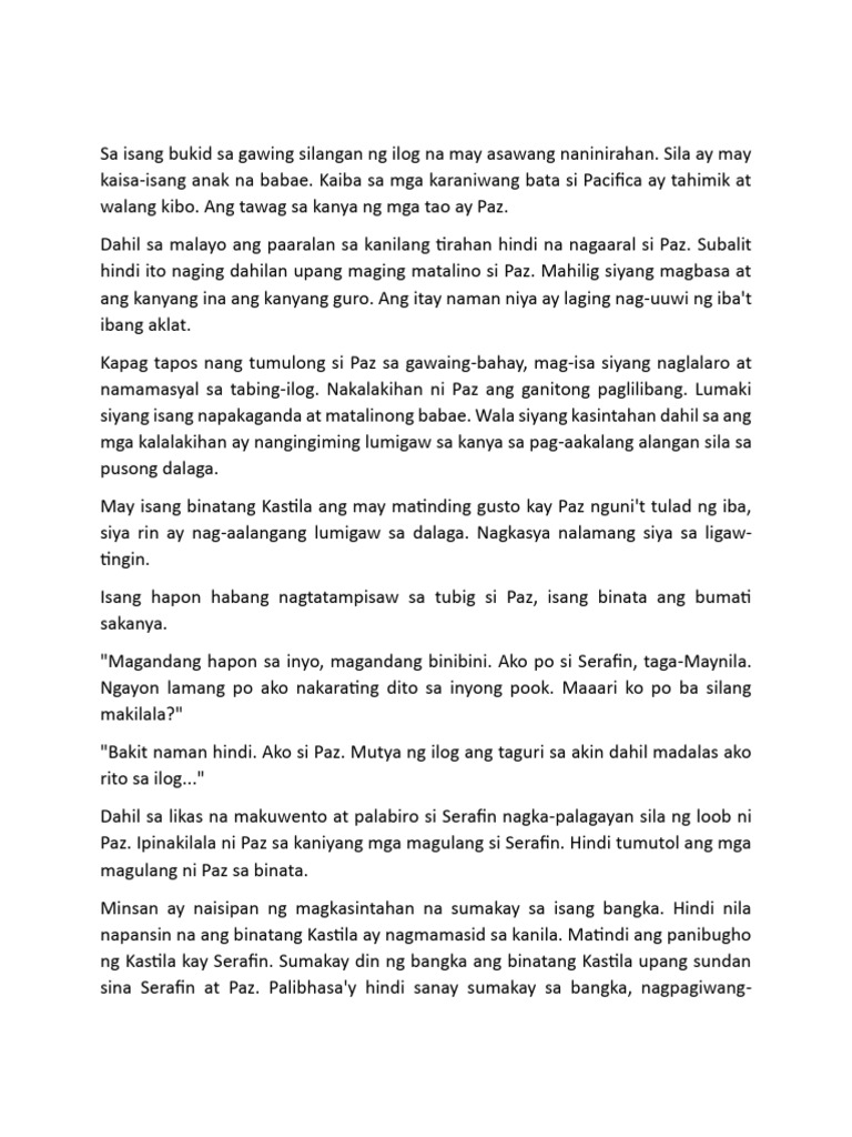 Ang Alamat NG Ilog Pasig BUOD | PDF