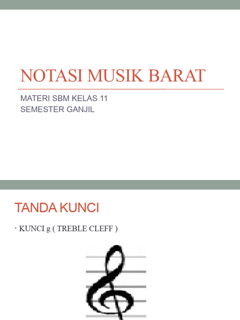 Notasi Musik Barat Kelas 11 | PDF