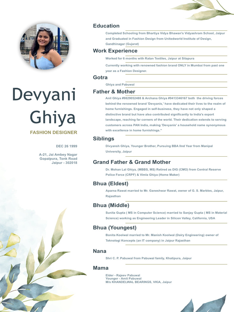 Devyani Bio Data | PDF