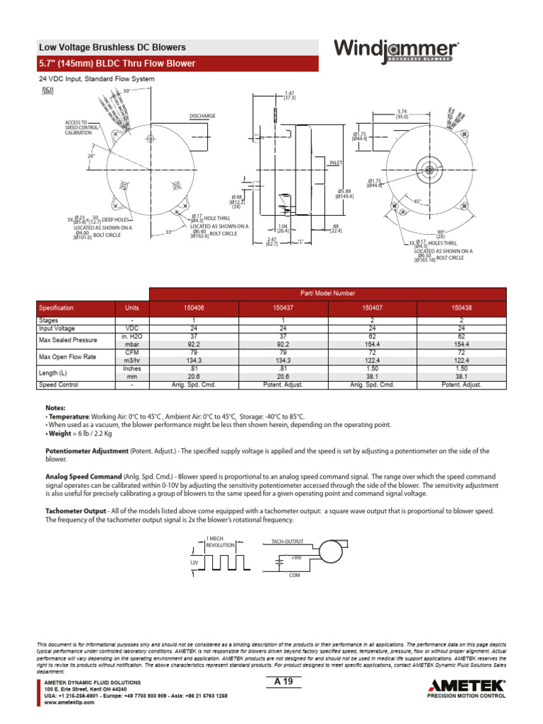Ametek Dfs Windjammer 5 - 7 Inch Thruflow Blowers | PDF | Electrical ...