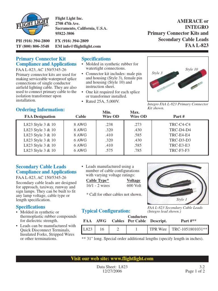 3.2 L-823 Connectors | PDF | Electrical Connector | Cable