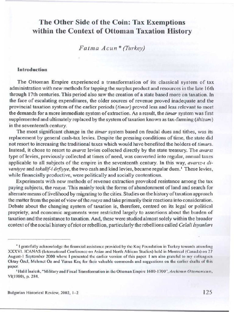 Ottoman Tax Exemptions History | PDF | Taxes | Tax Exemption