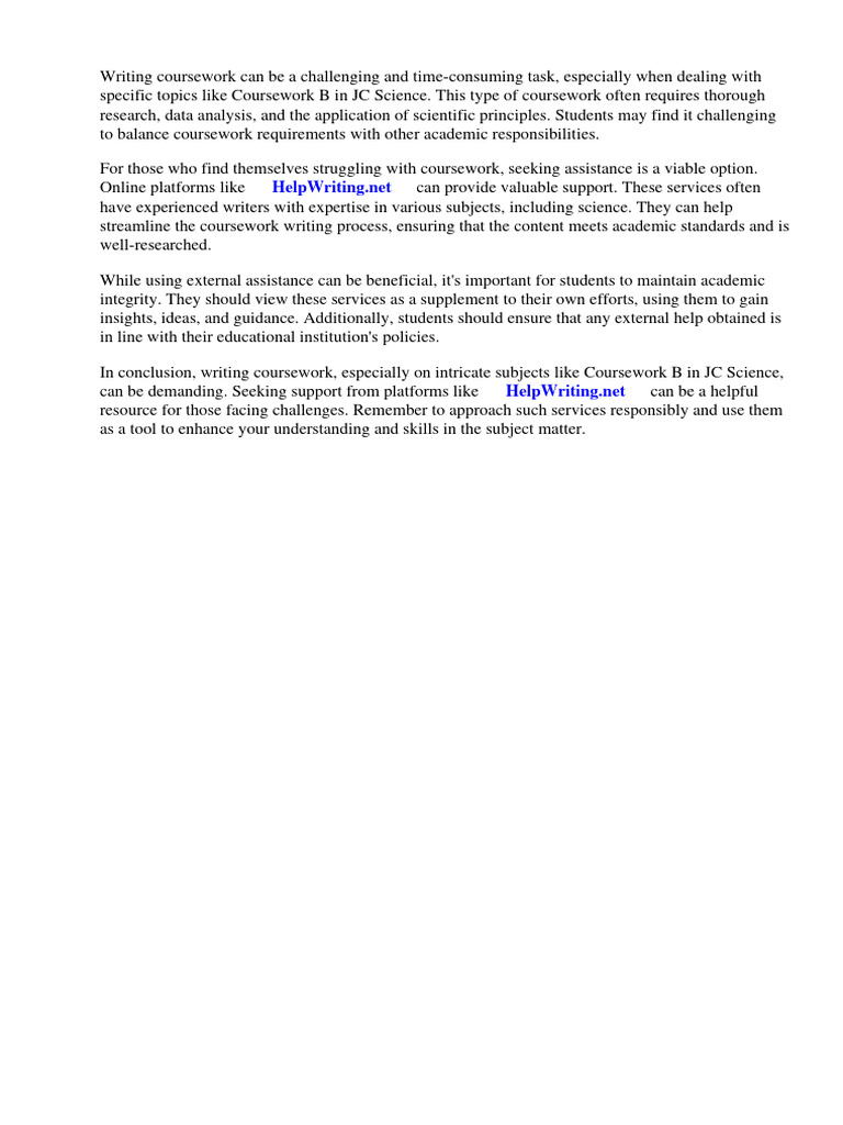 Coursework B JC Science | Download Free PDF | Science | Consent