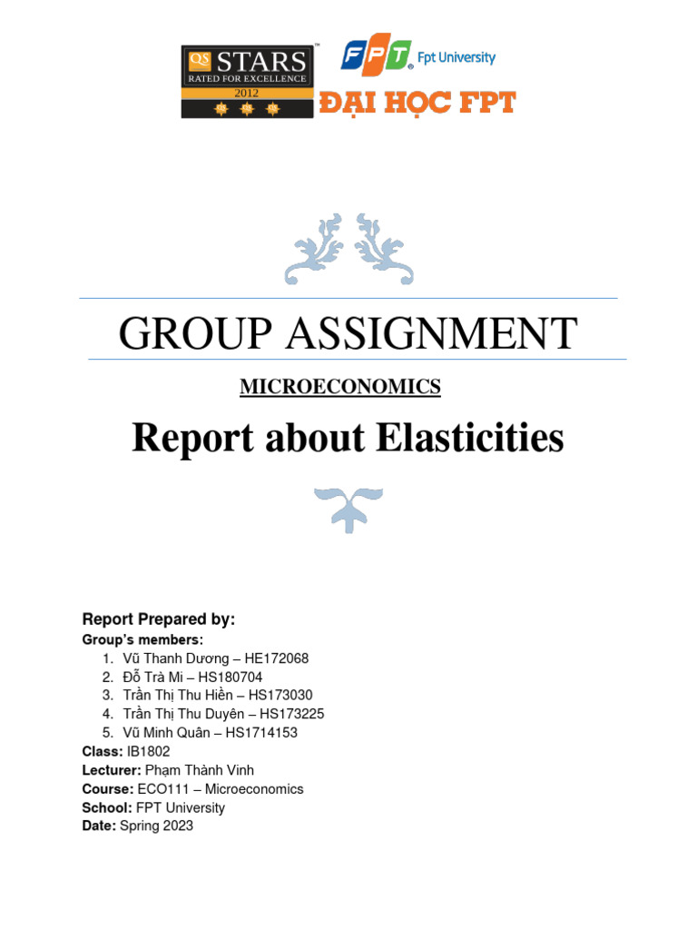Group 5 - Group Assignment - ECO111 | PDF | Elasticity (Economics) | Demand
