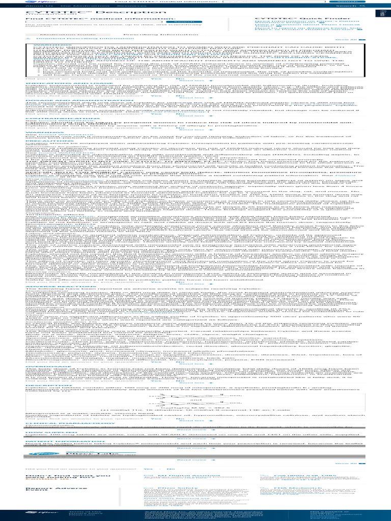 CYTOTEC® Description (Misoprostol) - Pfizer Medical Information - US | PDF | Nonsteroidal Anti ...