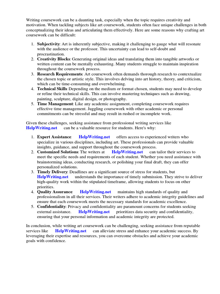 Motivation To Do Art Coursework | PDF | Page Layout | Creativity