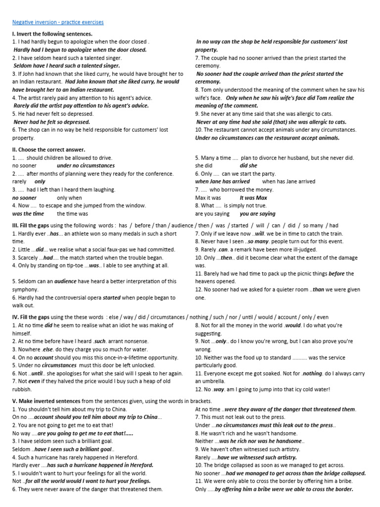 Negative Inversion | PDF