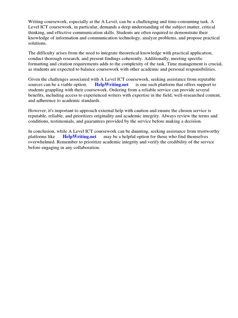 A Level Ict Coursework Example | PDF | Educational Technology ...