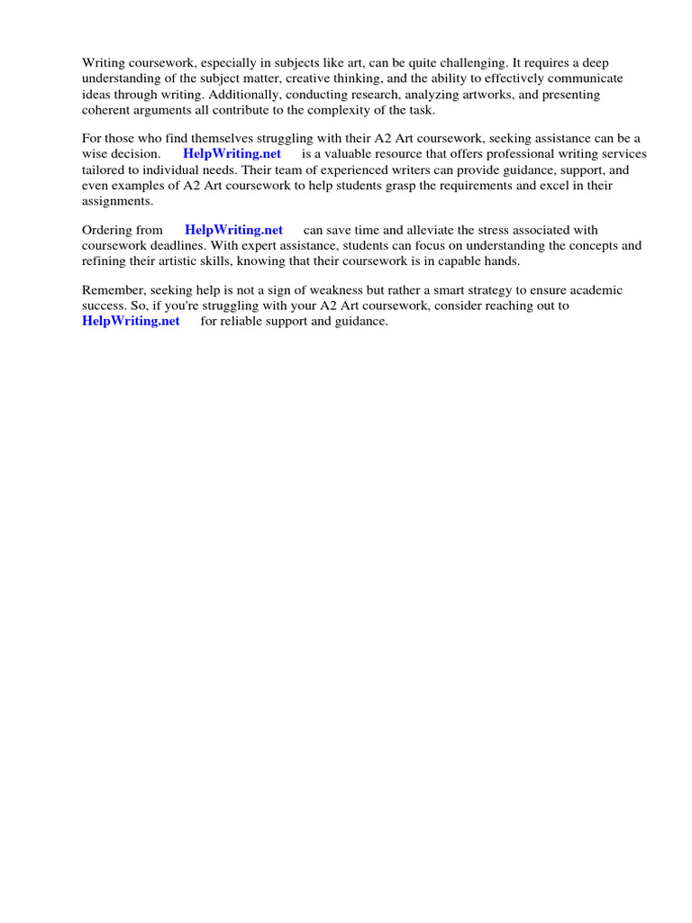 A2 Art Coursework Examples | PDF