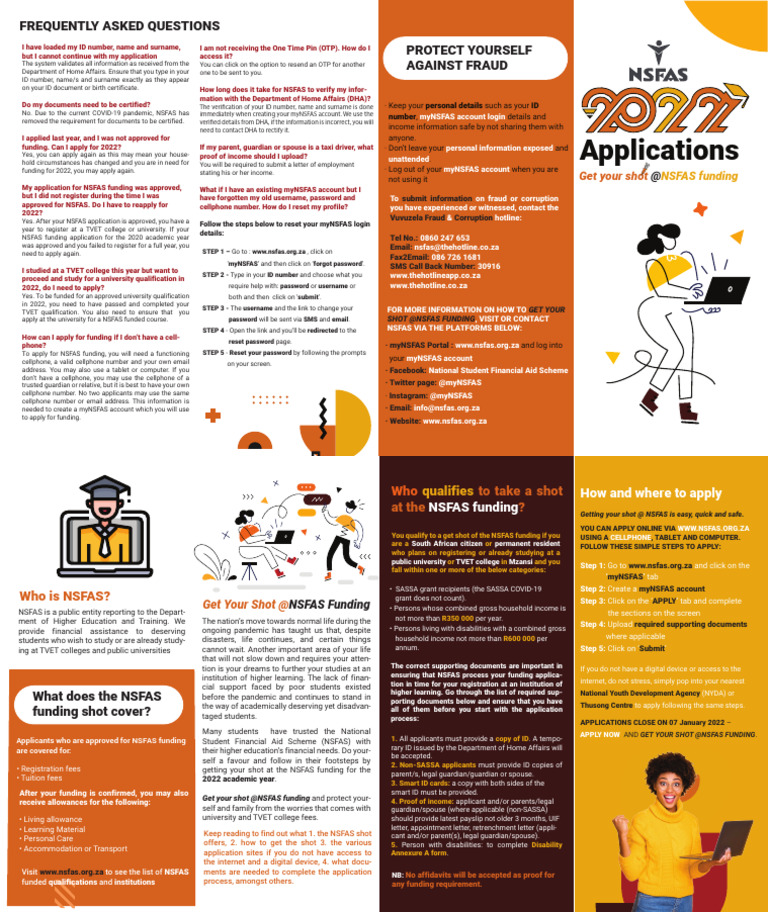 2022 NSFAS Applications Brochure | PDF | Mobile Phones | Password