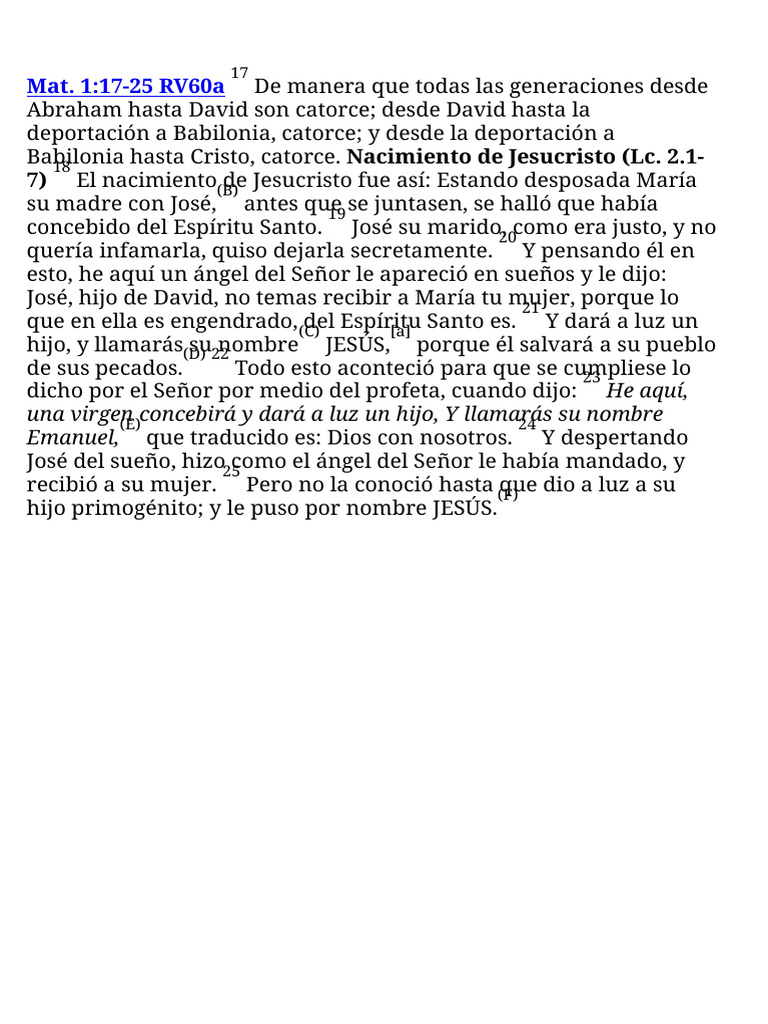 Mateo 1 Nacimiento de Jesús | PDF