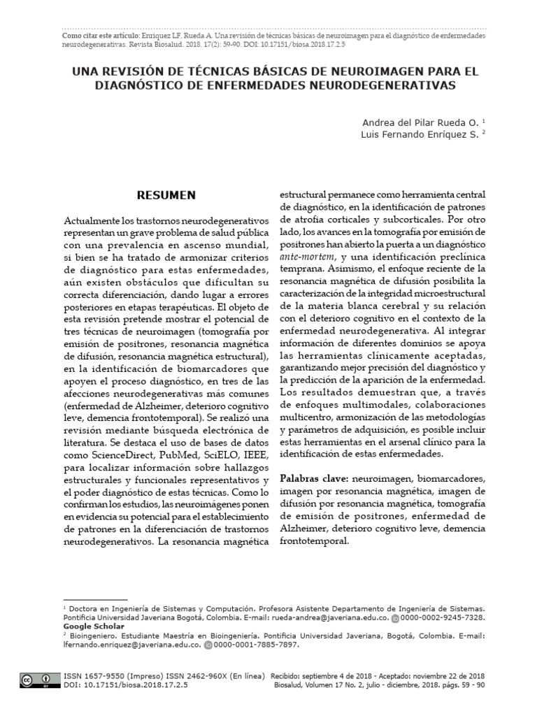 1657-9550-biosa-17-02-00059 | PDF | Neuroimagen | Demencia