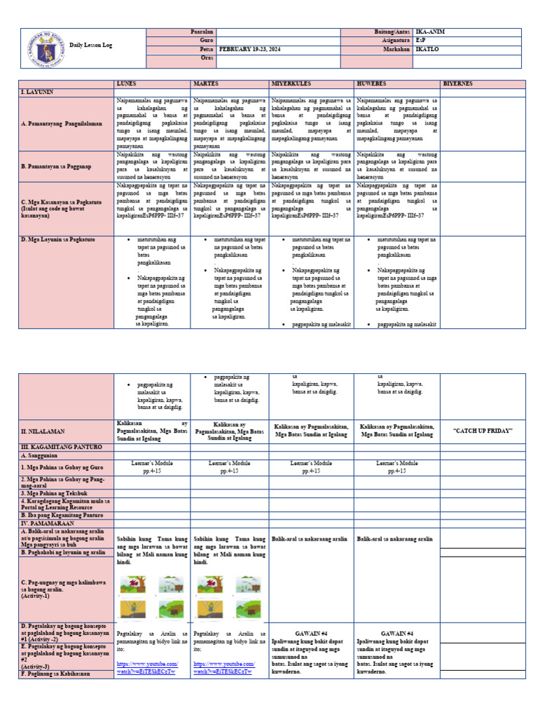 GR.6 DLL-EsP - WK 4-QTR.3 | PDF