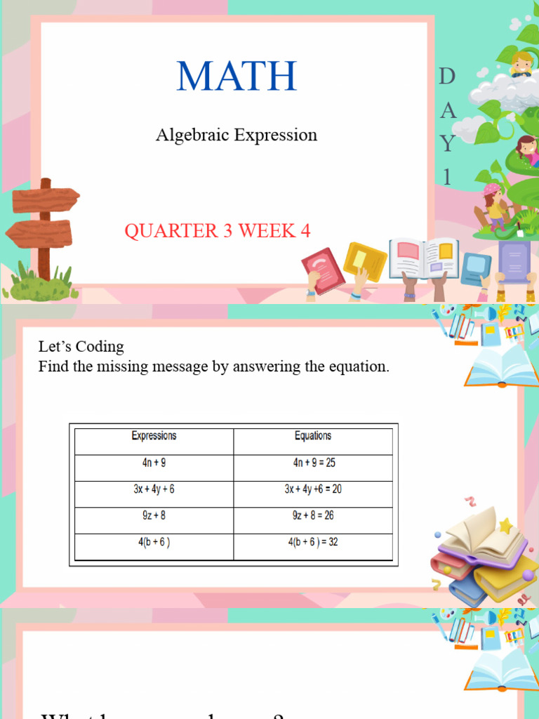 MATH Q3 Week 4 | PDF | Variable (Mathematics) | Equations