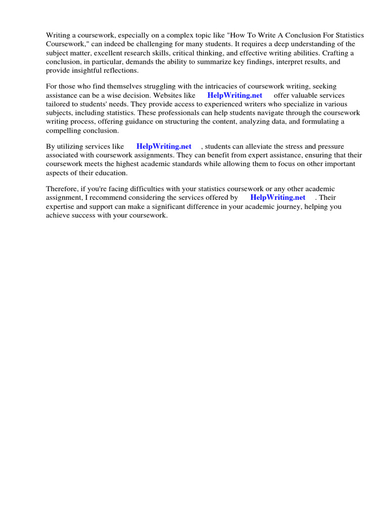 How To Write A Conclusion For Statistics Coursework | PDF | Statistics ...