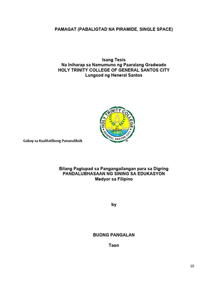 FILIPINO Qualitative Research Format 2023 1 | PDF