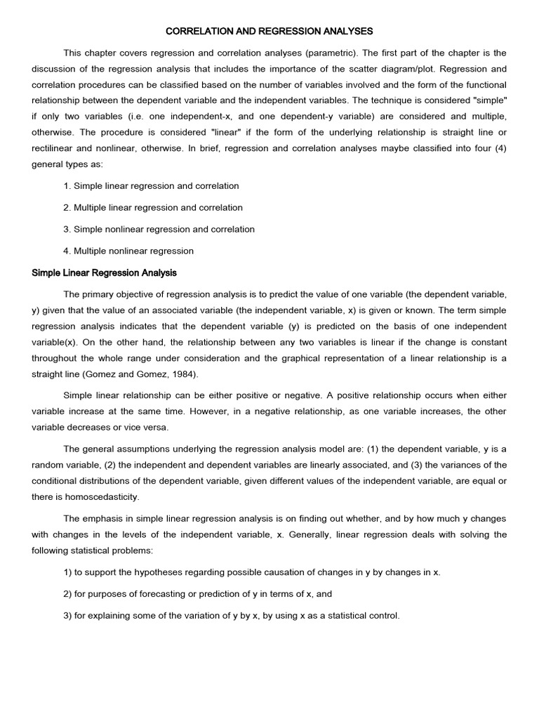 Correlation and Regression Analyses | PDF | Regression Analysis | Linear Regression
