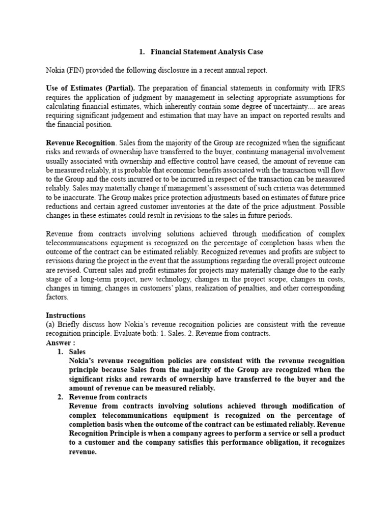 Nokia Revenue Recognition Analysis | PDF | Expense | Balance Sheet