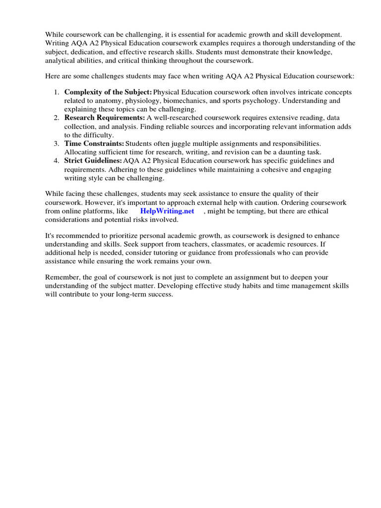 Aqa A2 Physical Education Coursework Examples | PDF | Physical Fitness ...