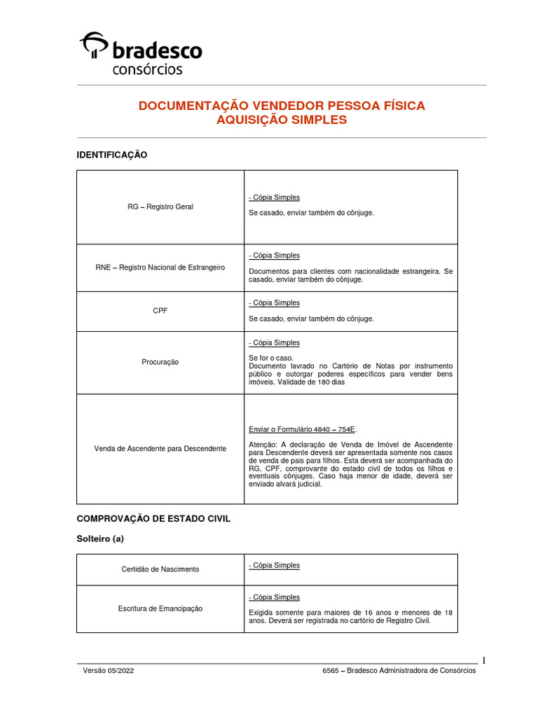 Check List - Documentação Vendedor PF | PDF | Direito Privado | Justiça
