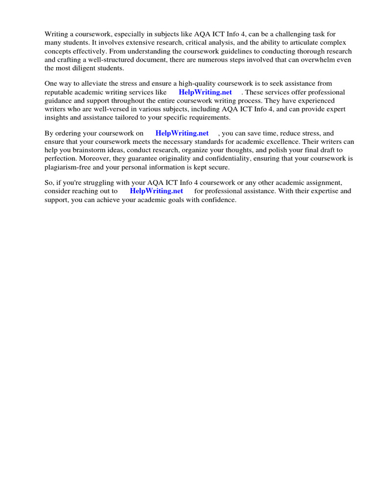 Aqa Ict Info 4 Coursework Guide | PDF | Educational Technology | Facebook