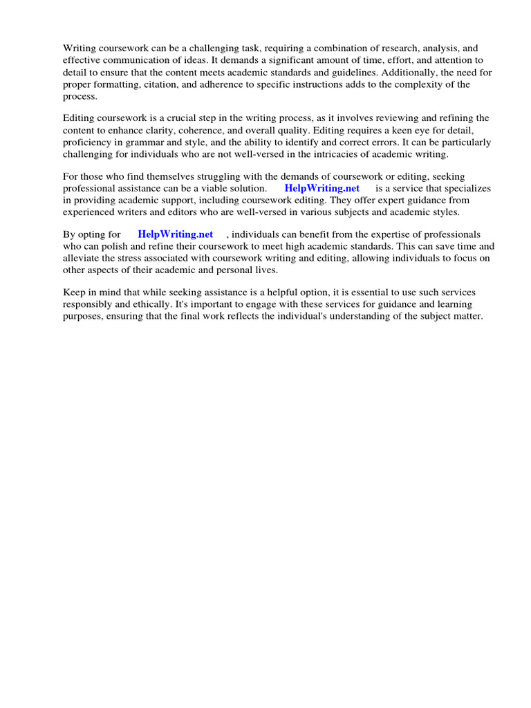 Edit My Coursework | PDF | Editing | Essays