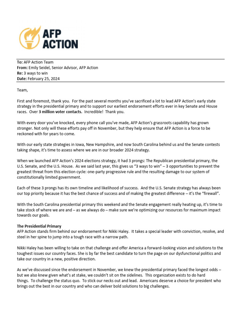 AFP Action, Three Ways To Win (Feb. 25, 2024) | PDF | United States ...