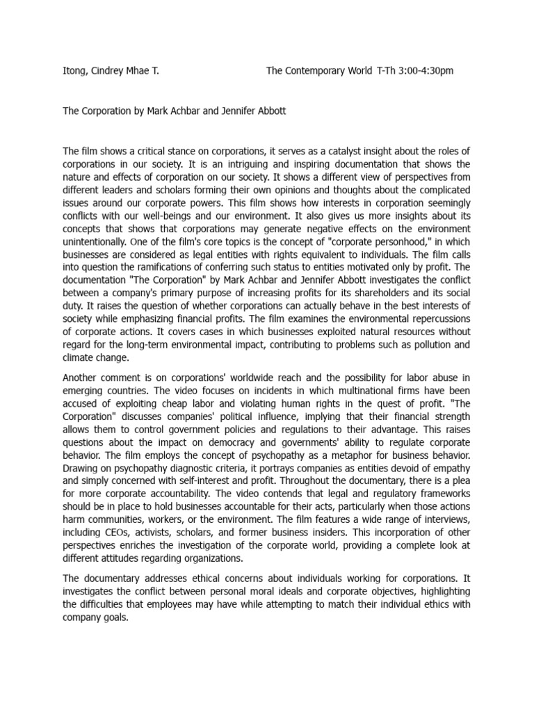 THE CONTEMPORARY WORLD | PDF