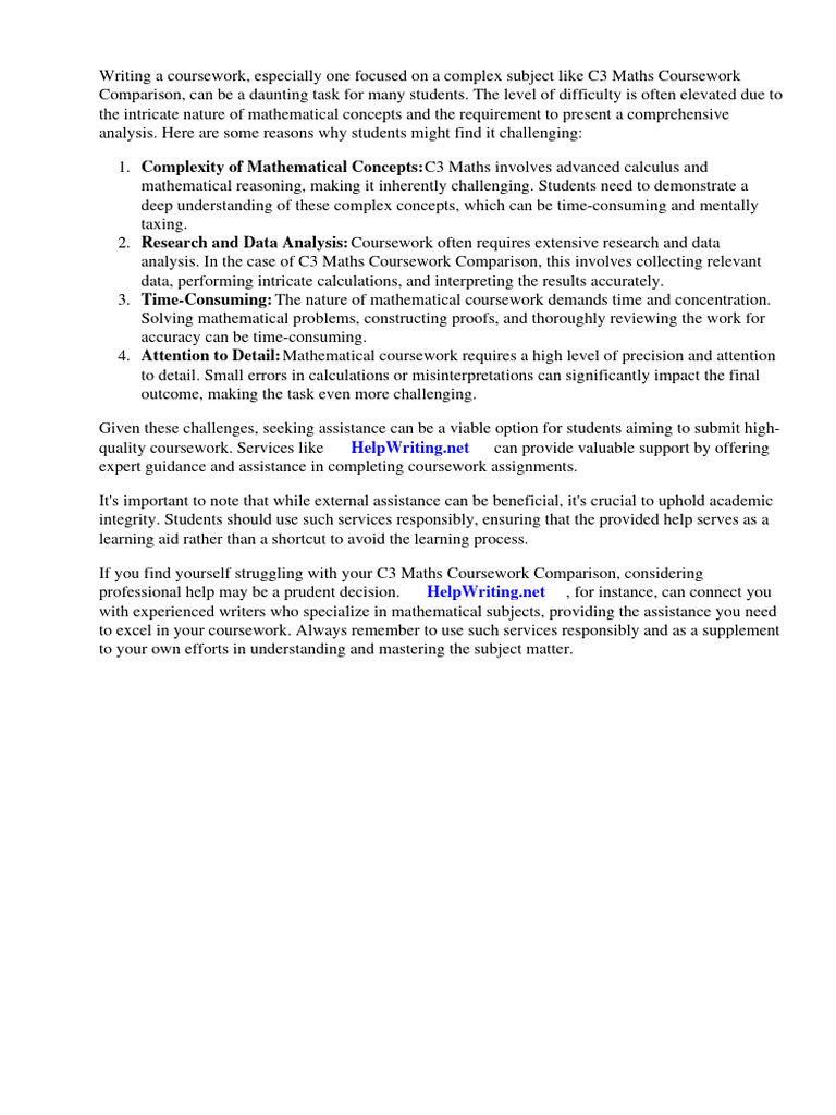 c3 Maths Coursework Comparison | PDF | Mathematics | Function (Mathematics)