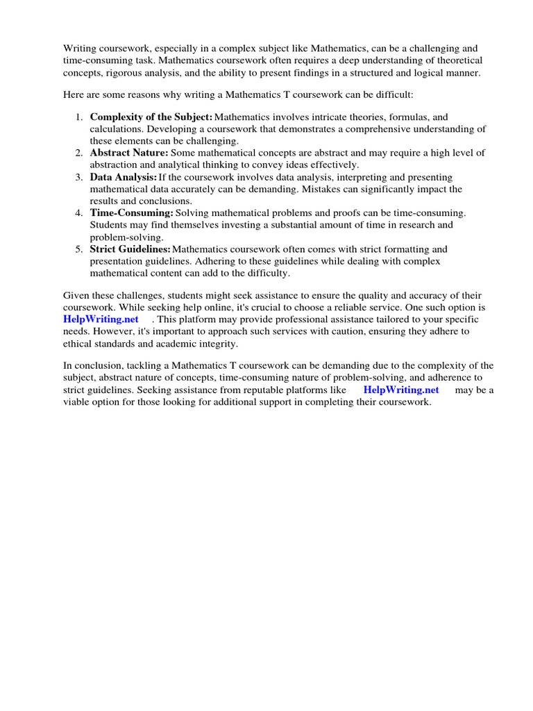 Mathematics T Coursework Introduction | PDF | Mathematics | Theory