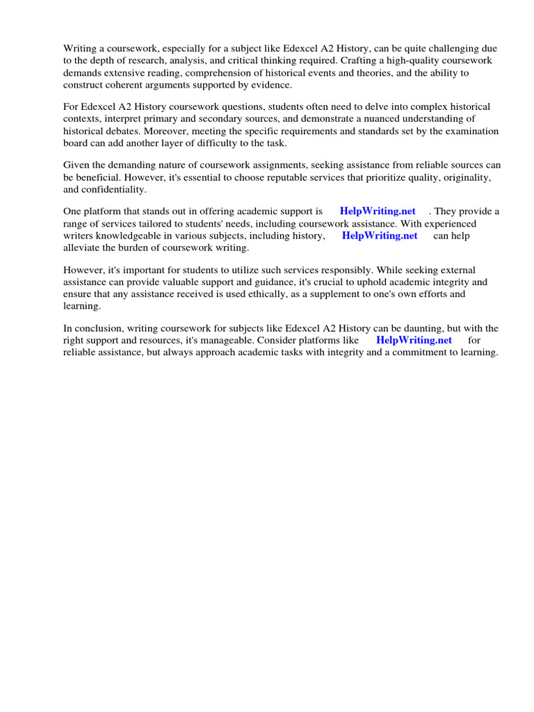 Edexcel A2 History Coursework Questions | PDF | Gce Advanced Level ...