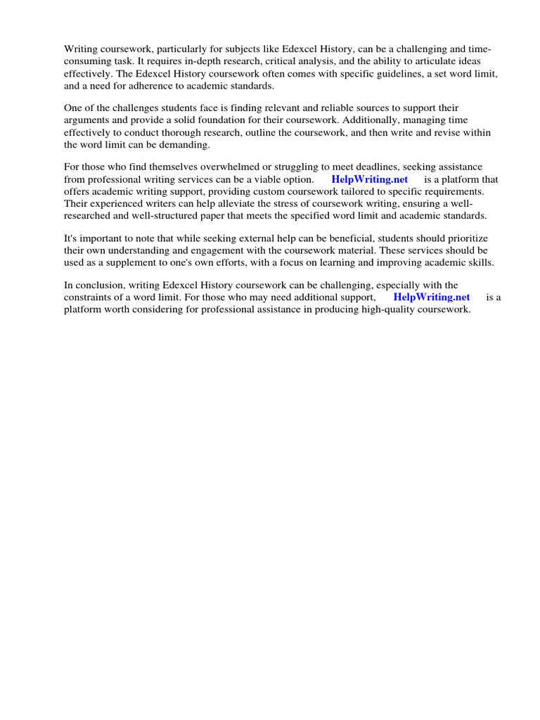 Edexcel History Coursework Word Limit | PDF | Linked In | Facebook