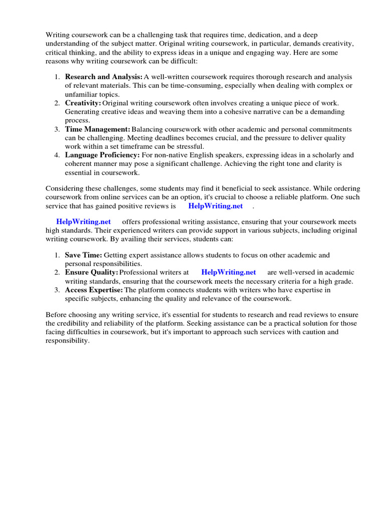 Original Writing Coursework | PDF | Creativity | Expert