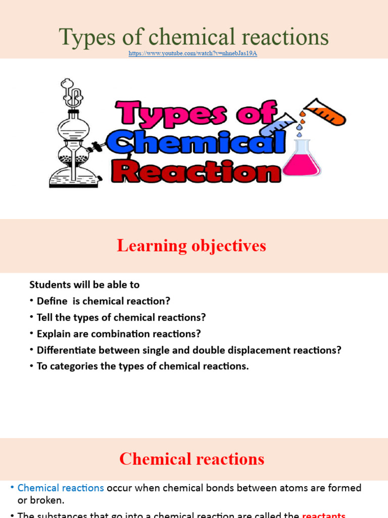 Types of Chemical Reactions | PDF | Chemical Reactions | Chemical ...