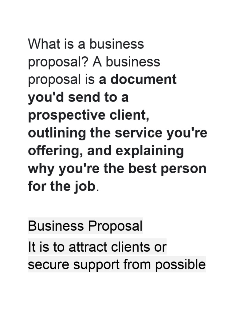 What Is A Business Proposal | PDF | Pricing | Private Sector