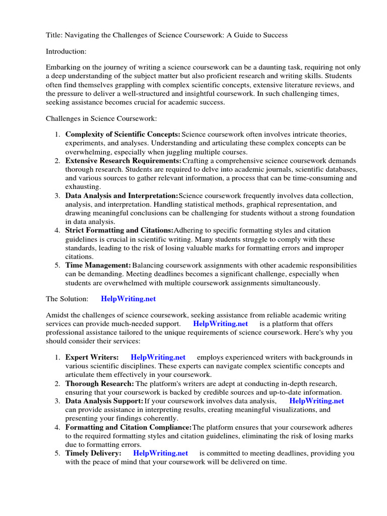 How To Do Science Coursework | PDF | Force | Science