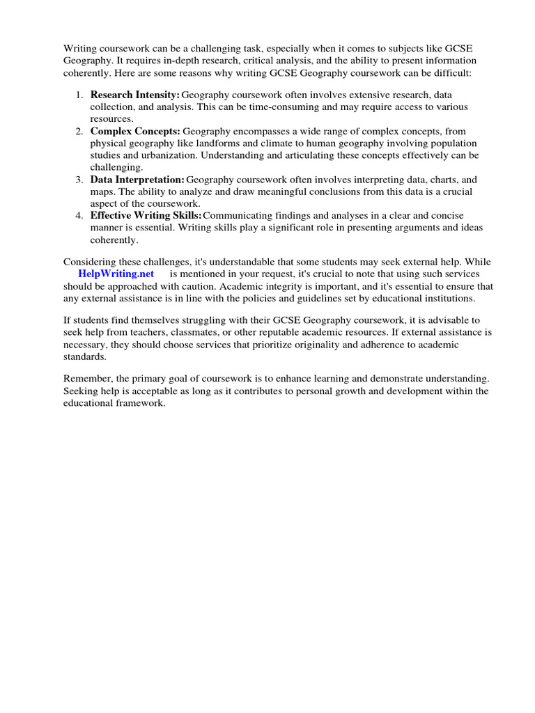 Gcse Coursework Geography | PDF | Geography | Tourism