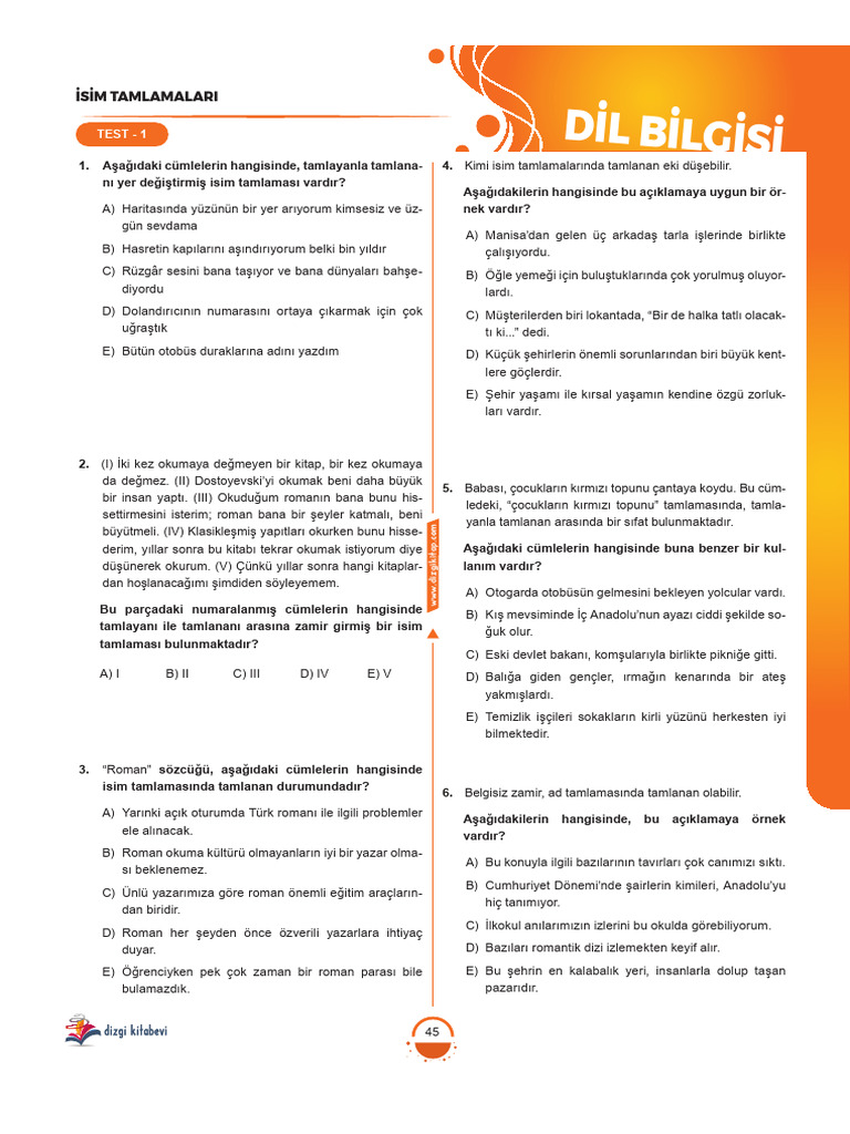 İsim Tamlaması Soru Deniz Hoca | PDF