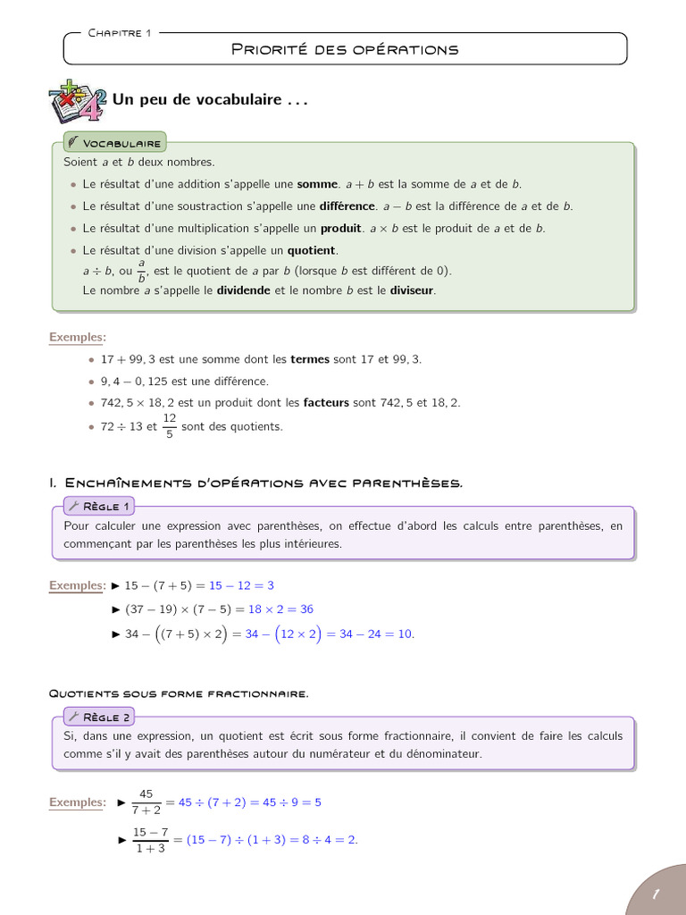 Priorite Des Operations | PDF