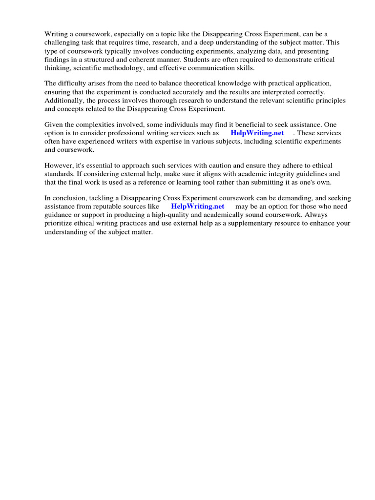 Disappearing Cross Experiment Coursework | PDF | Reaction Rate ...