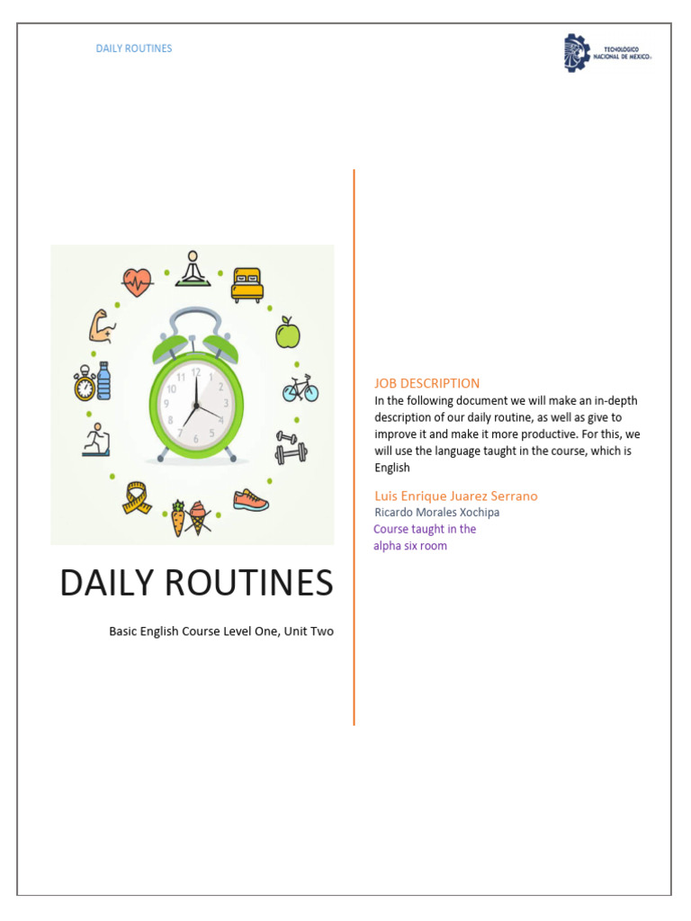 DAILY ROUTINES English Project-1 | PDF