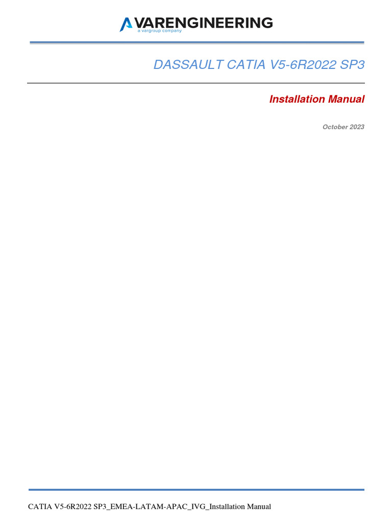 CATIA V5-6R2022 SP3 Installation Guide | PDF | Computers | Technology ...