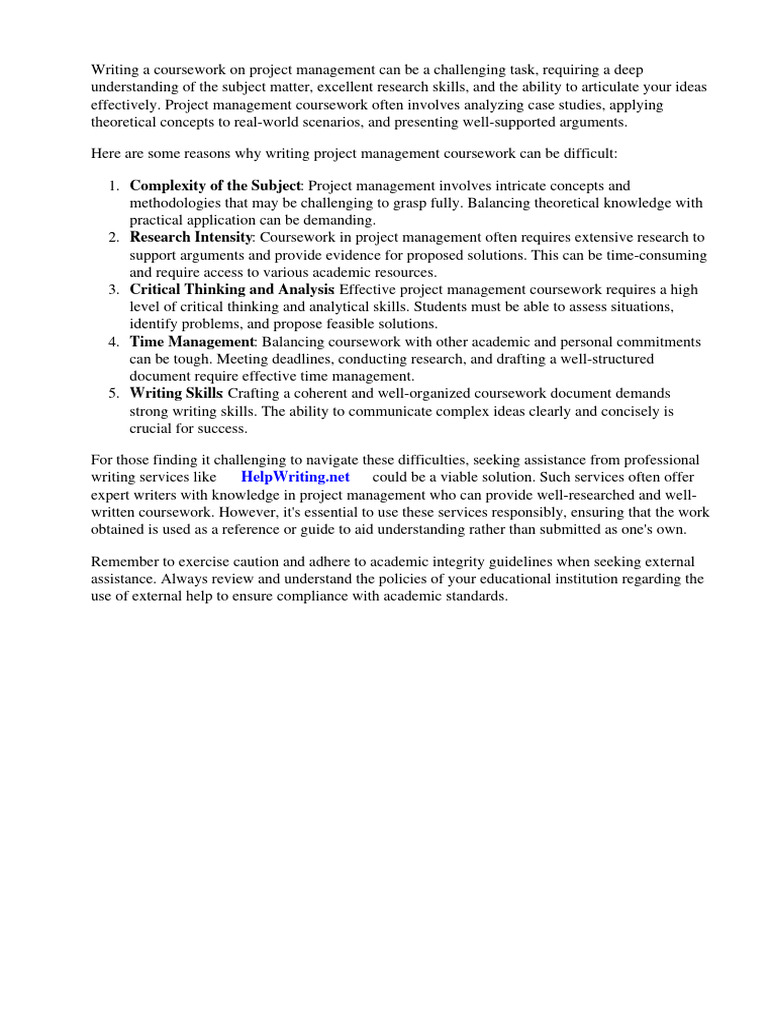 Project Management Coursework Help | PDF | Project Management | Strategic Management