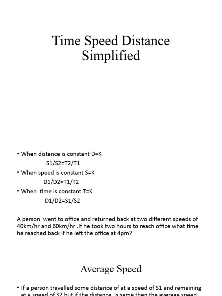 Time Speed Distance Simplified 12 | PDF | Speed | Motion (Physics)