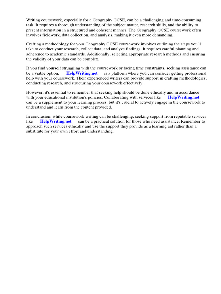 Geography Gcse Coursework Methodology Pdf Methodology River