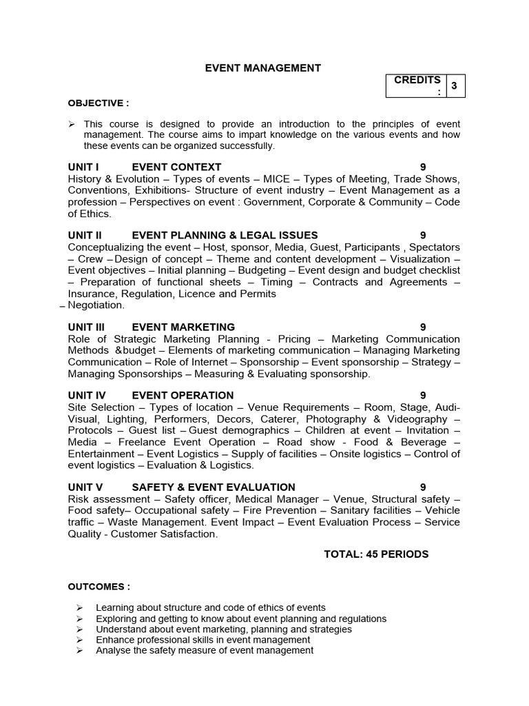 II-Sem-Event Management | PDF | Marketing | Business